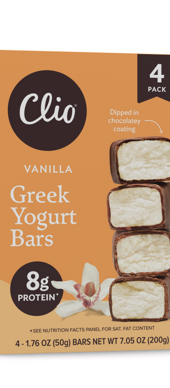 Refrigerated Greek Yogurt Bars - Mini Size 8 Pack - Vanilla – Clio Snacks