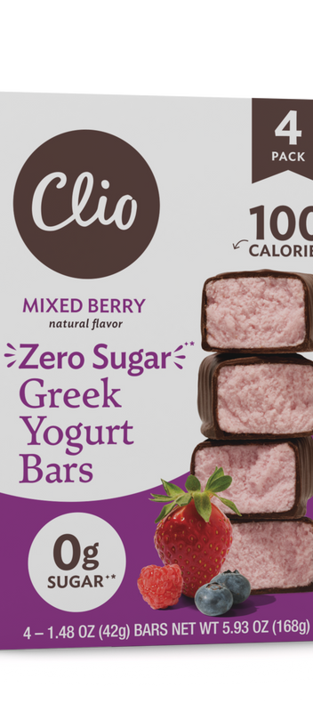 Refrigerated Greek Yogurt Bars - Mini Size 8 Pack - Vanilla – Clio Snacks