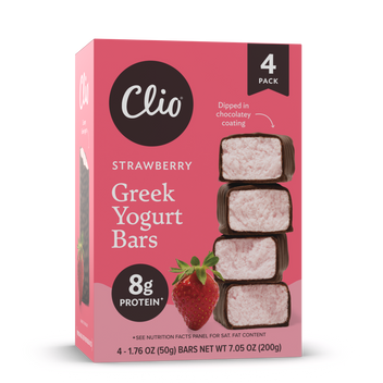 Refrigerated Greek Yogurt Bars - Full Size 4 Pack - Vanilla – Clio Snacks