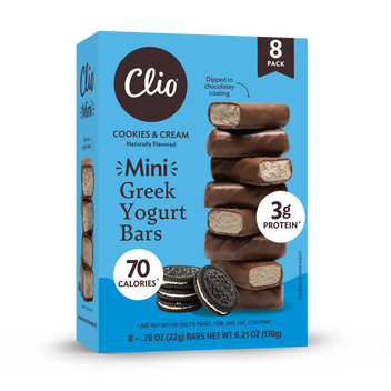 Refrigerated Greek Yogurt Bars - Mini Size 8 Pack - Vanilla – Clio Snacks