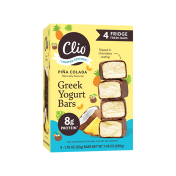 Refrigerated Greek Yogurt Bars - Full Size 4 Pack - Vanilla – Clio Snacks