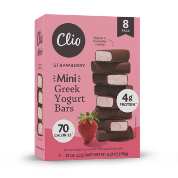 Refrigerated Greek Yogurt Bars - Mini Size 8 Pack - Vanilla – Clio Snacks