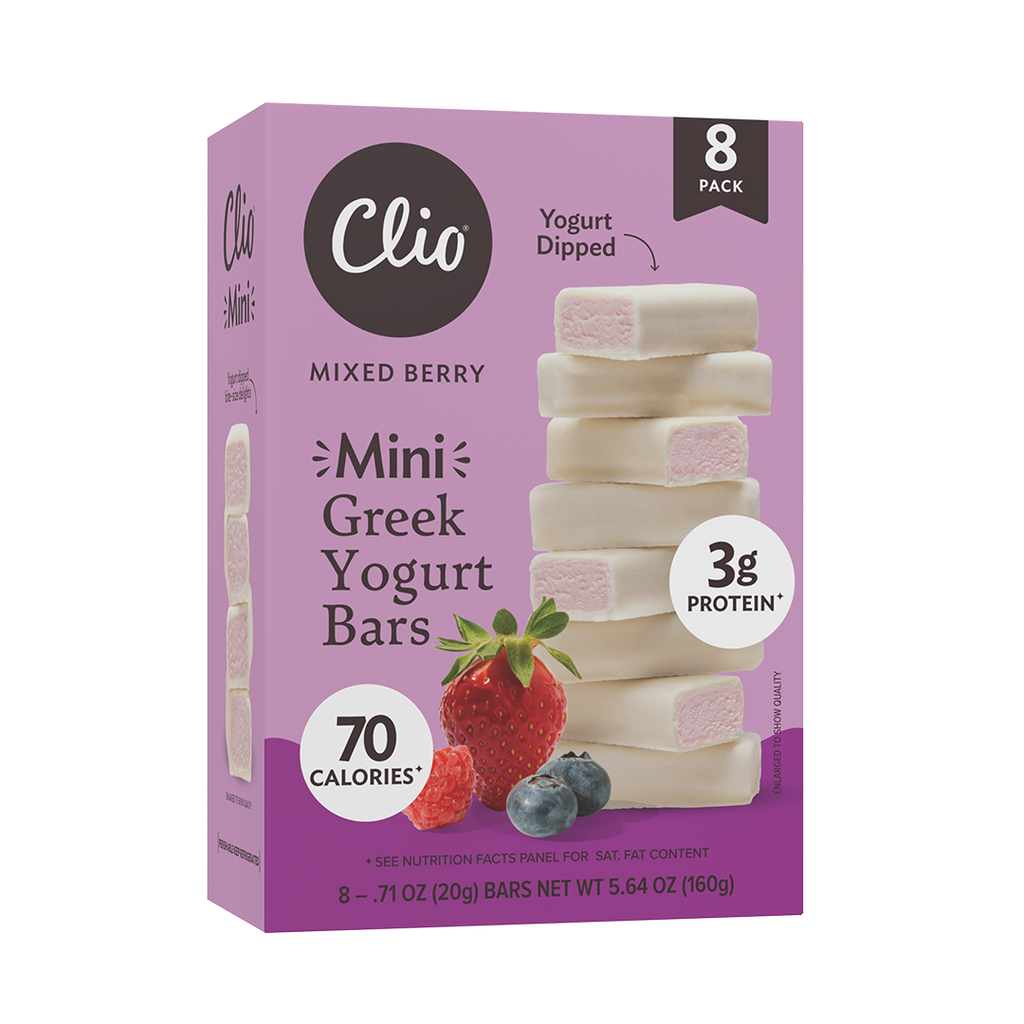 Yogurt Dipped Mixed Berry Minis - 8 Bar Count | Clio Snacks