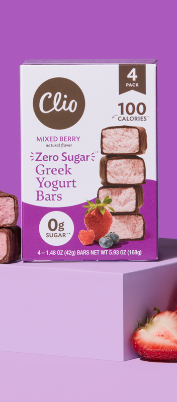 Refrigerated Greek Yogurt Bars - Full Size 4 Pack - Chocolate – Clio Snacks