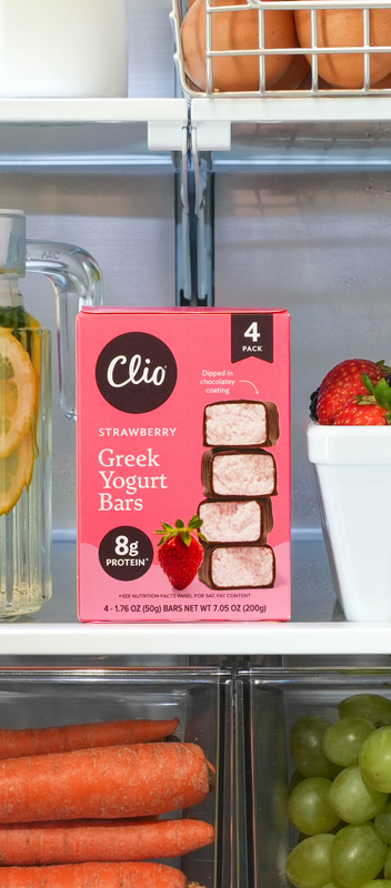Refrigerated Greek Yogurt Bars - Full Size 4 Pack - Strawberry – Clio ...