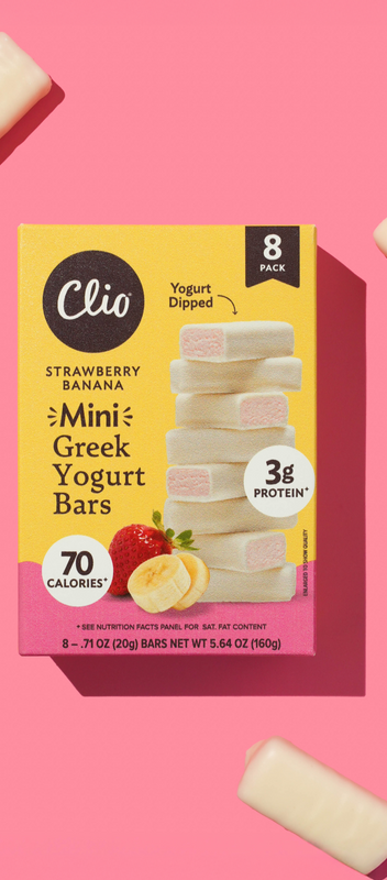 Refrigerated Greek Yogurt Bars - Mini Size 8 Pack - Vanilla – Clio Snacks