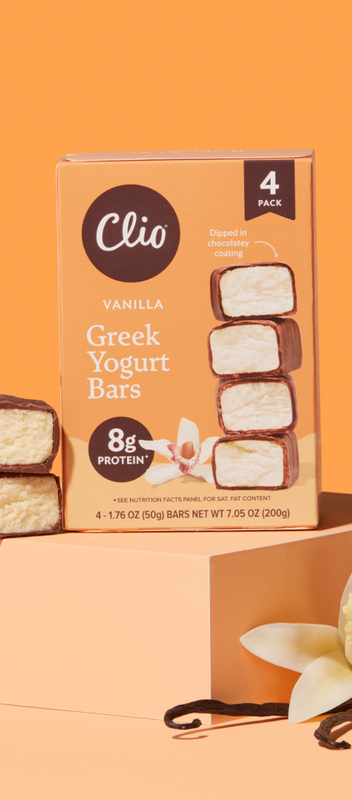 Refrigerated Greek Yogurt Bars - Full Size 4 Pack - Chocolate – Clio Snacks